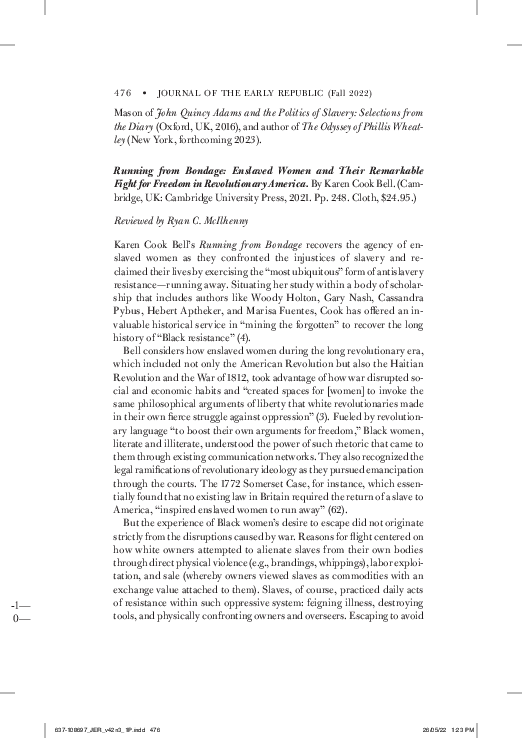 (PDF) Running from Bondage: Enslaved Women and their Remarkable Fight ...