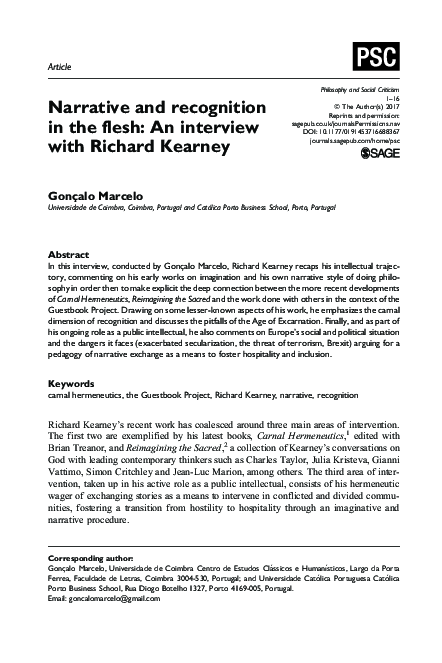 (PDF) Narrative and recognition in the flesh