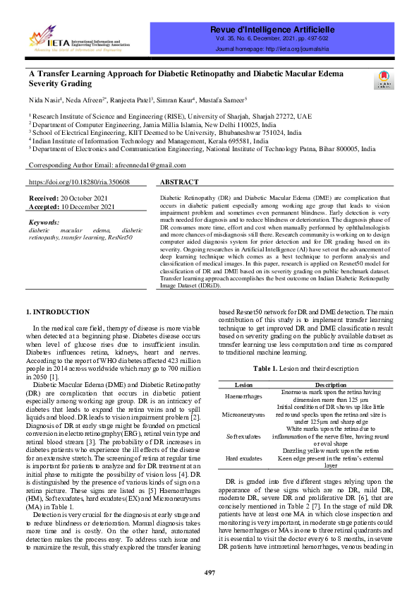 (PDF) A Transfer Learning Approach for Diabetic Retinopathy and ...