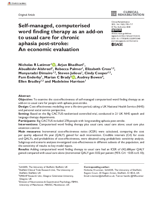 (PDF) Self-managed, computerised word finding therapy as an add-on to ...