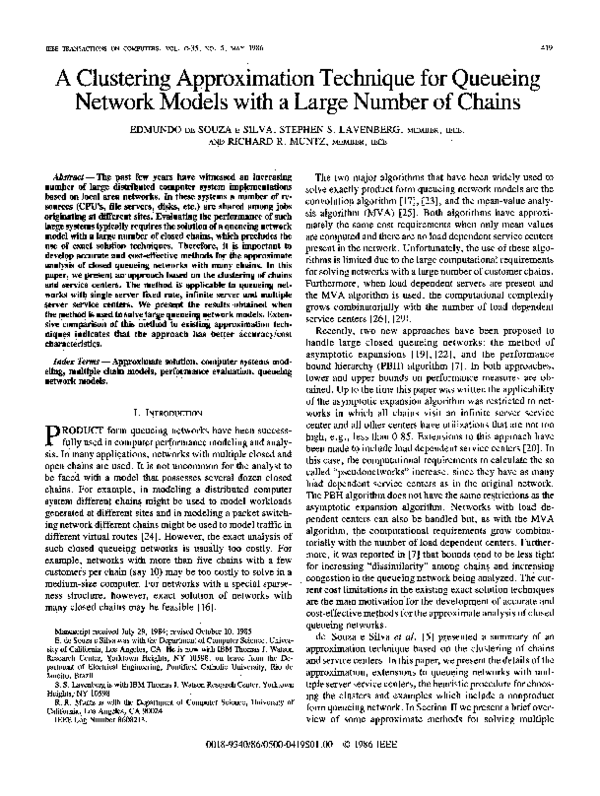 (PDF) Clustering Method for Queueing Network Analysis