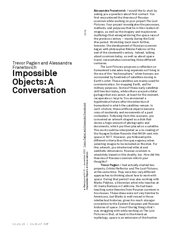 (PDF) Impossible Objects: A Conversation