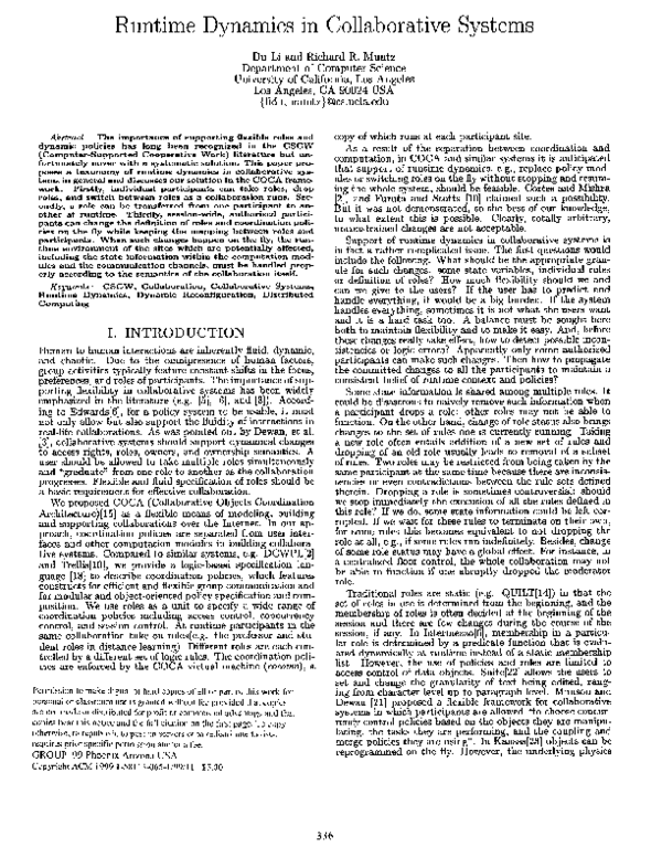 (PDF) Runtime dynamics in collaborative systems | Richard Muntz - Academia.edu