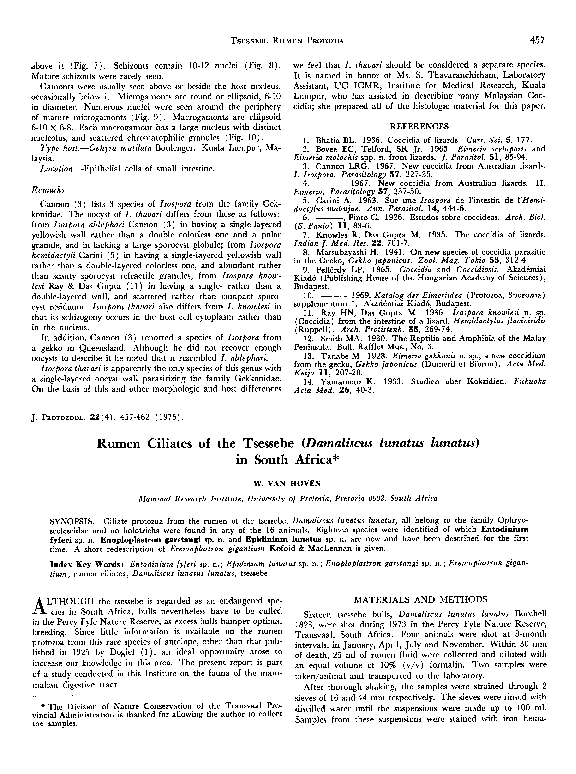 (PDF) Rumen Ciliates of the Tsessebe (Damaliscus lunatus lunatus) in ...
