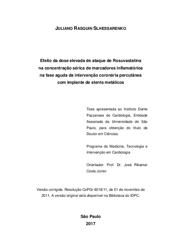 (PDF) Efeito da dose elevada de ataque de Rosuvastatina na concentração ...