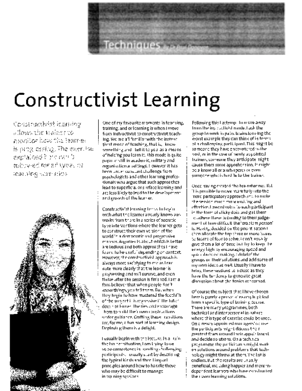 (PDF) Constructivist Learning