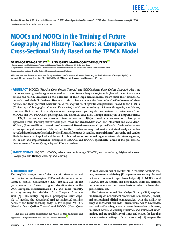 (PDF) MOOCs and NOOCs in the Training of Future Geography and History Teachers: A Comparative ...