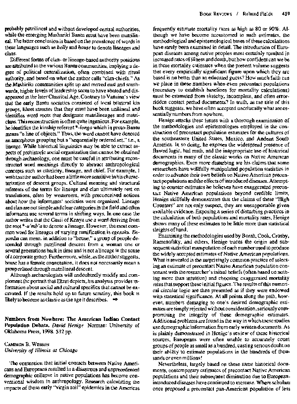 (PDF) Numbers from Nowhere: The American Indian Contact Population ...