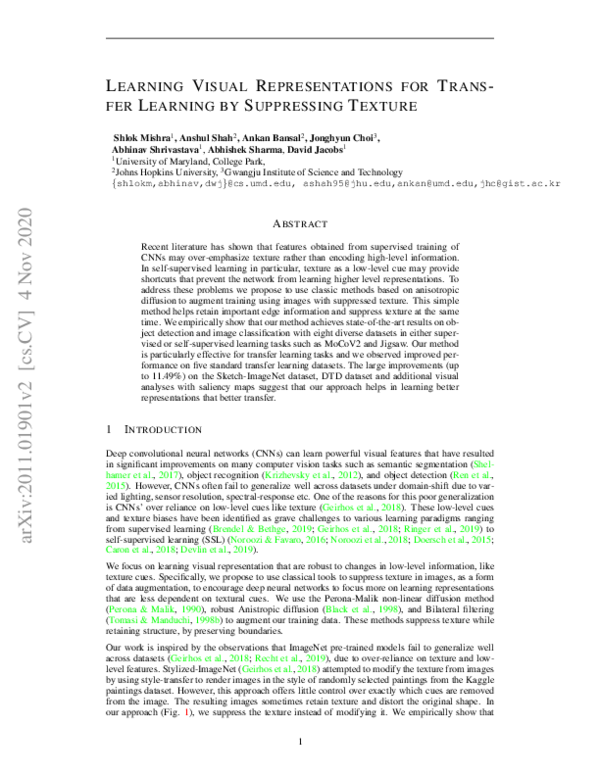 (PDF) Learning Visual Representations for Transfer Learning by ...