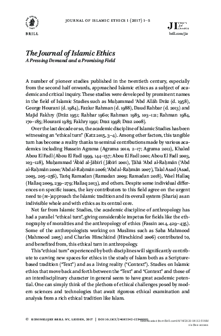 (PDF) The Journal of Islamic Ethics