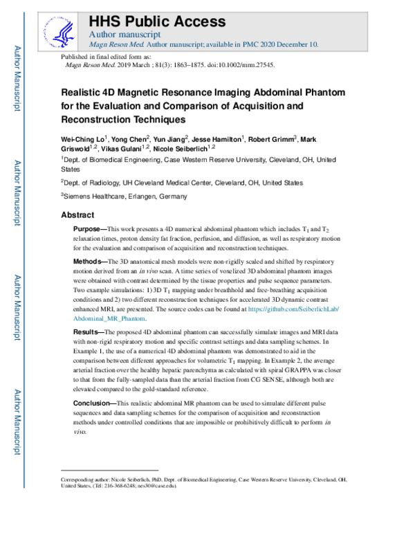 (PDF) Realistic 4D MRI abdominal phantom for the evaluation and ...