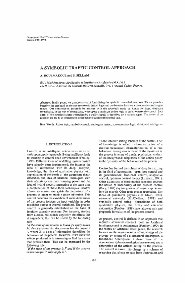 (PDF) A Symbolic Traffic Control Approach