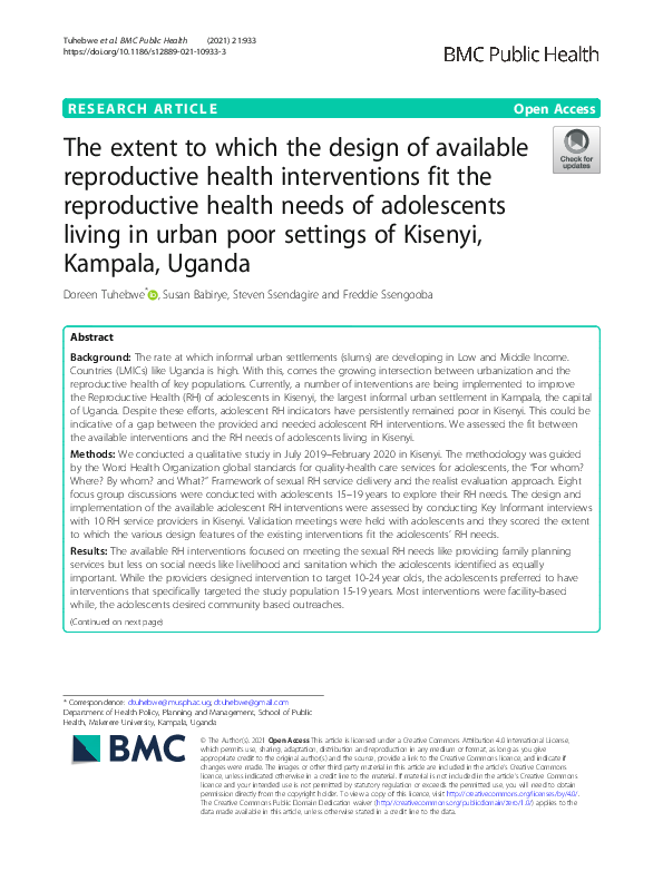 (PDF) The extent to which the design of available reproductive health ...