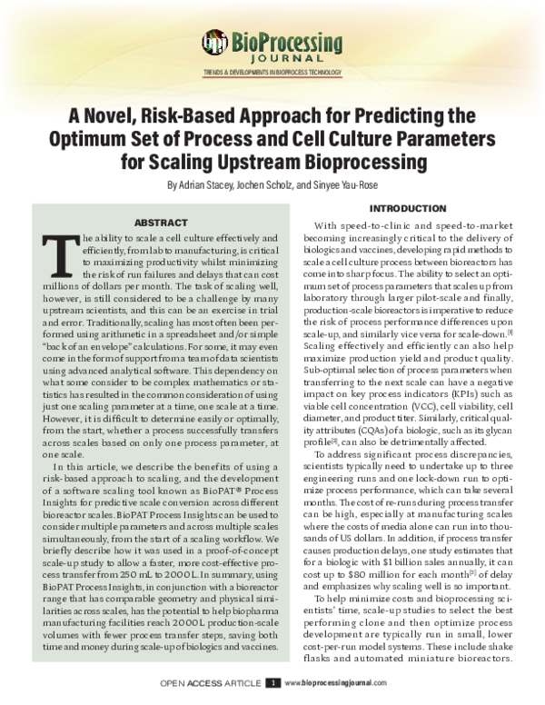(PDF) A Novel, Risk-Based Approach for Predicting the Optimum Set of ...