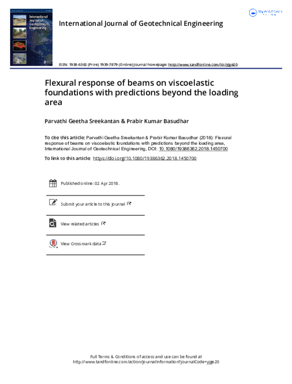 (PDF) Flexural response of beams on viscoelastic foundations with predictions beyond the loading ...