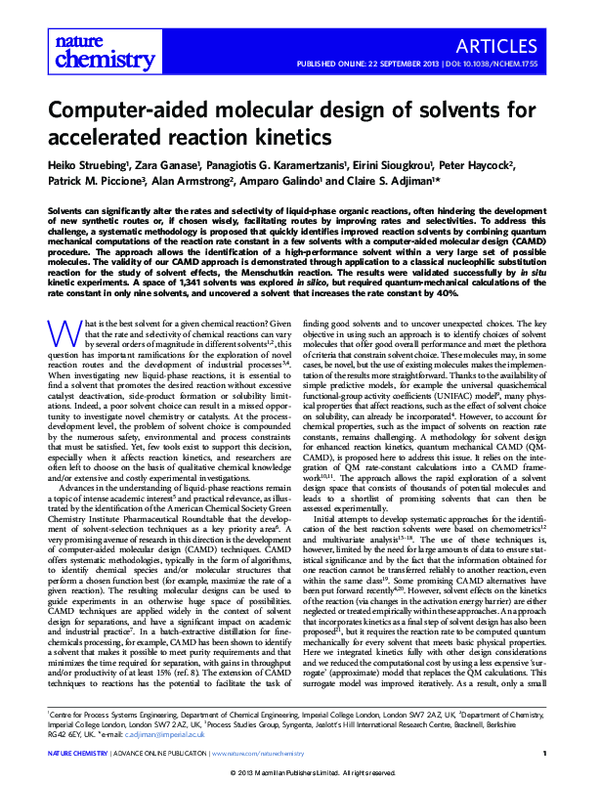 (PDF) Computer-aided molecular design of solvents for separation processes