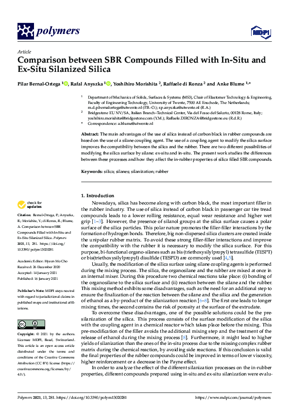 (PDF) Comparison between SBR Compounds Filled with In-Situ and Ex-Situ ...