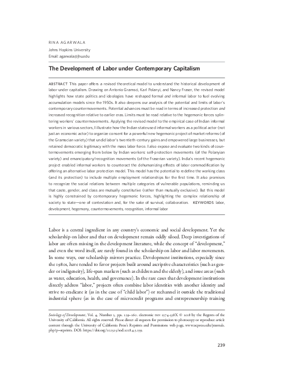 (PDF) The Development of Labor under Contemporary Capitalism