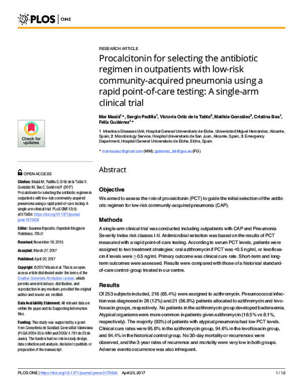 (PDF) Procalcitonin for selecting the antibiotic regimen in outpatients ...