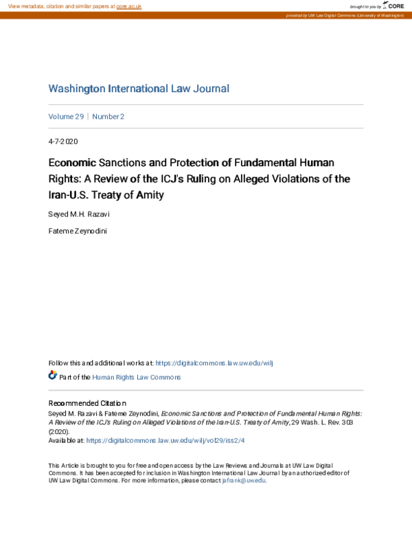 (PDF) Economic Sanctions and Protection of Fundamental Human Rights: A ...