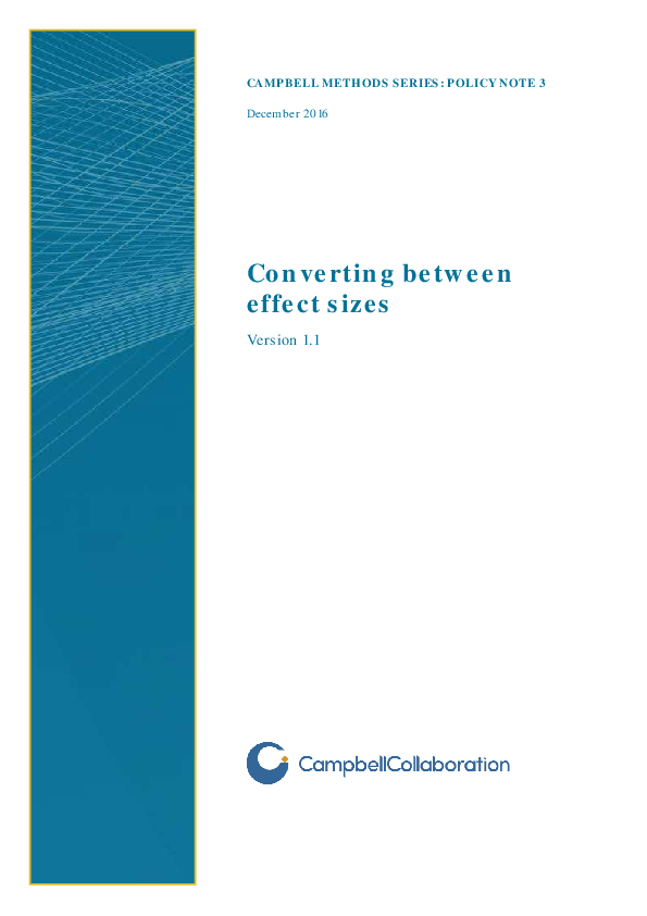 (PDF) Converting between effect sizes