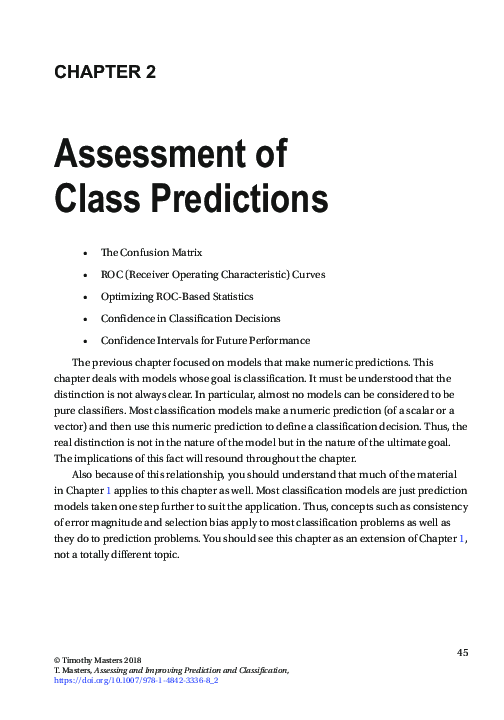 (PDF) Assessment of Class Predictions