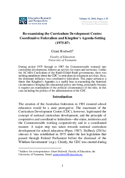 (PDF) Re-examining the curriculum development centre: Coordinative ...