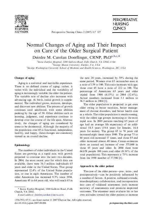 (PDF) Normal Changes of Aging and Their Impact on Care of the Older ...