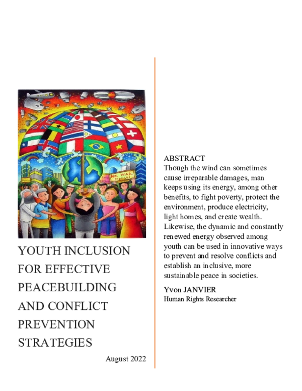 (PDF) YOUTH INCLUSION FOR EFFECTIVE PEACEBUILDING AND CONFLICT ...