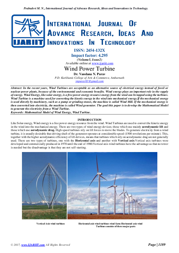 (PDF) Wind Power Turbine