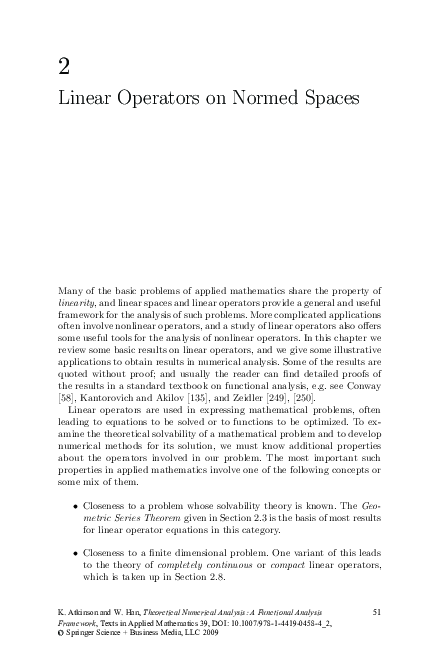 Pdf Linear Operators On Normed Spaces