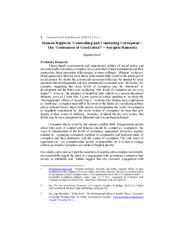 (PDF) Human Rights in ‘Controlling and Combating Corruption’: The ...