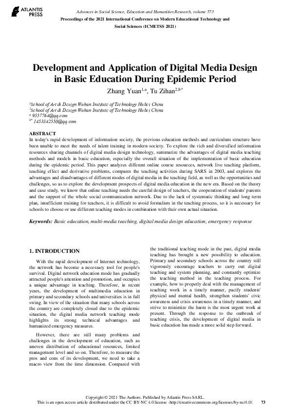 (PDF) Development and Application of Digital Media Design in Basic ...