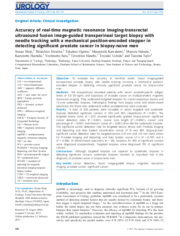 (PDF) Accuracy of real-time magnetic resonance imaging-transrectal ...