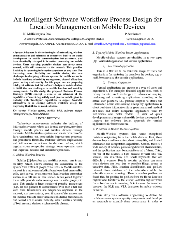 (PDF) An Intelligent Software Workflow Process Design for Location ...