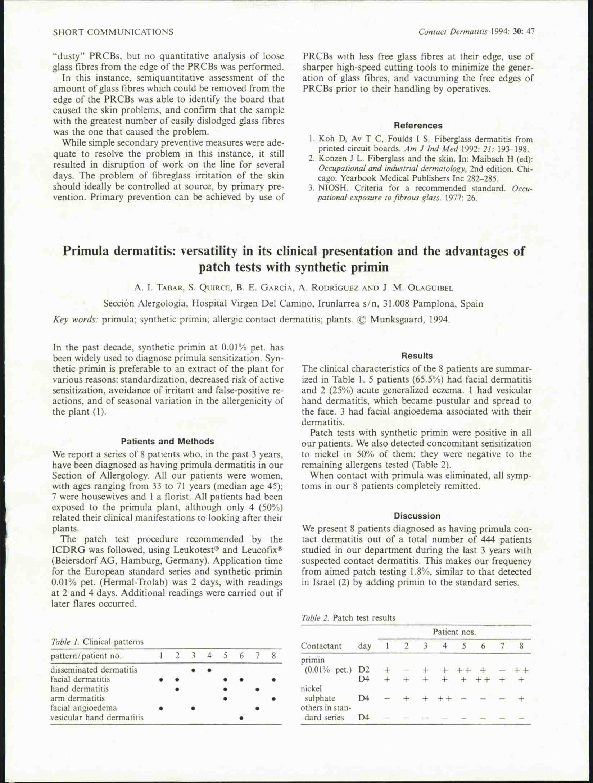 (PDF) Primula dermatitis: versatility in its clinical presentation and ...