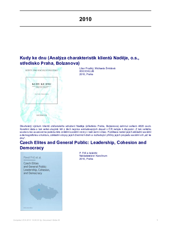 (PDF) Czech elites and general public : leadership, cohesion and ...