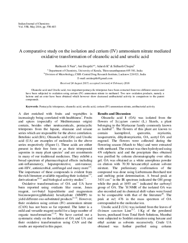 (PDF) A comparative study on the isolation and cerium (IV) ammonium ...