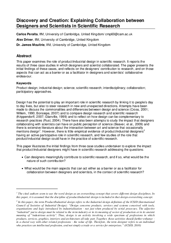 (PDF) Discovery and Creation: Explaining Collaboration between ...