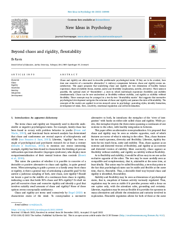 (PDF) Beyond chaos and rigidity, flexstability | Ib Ravn - Academia.edu