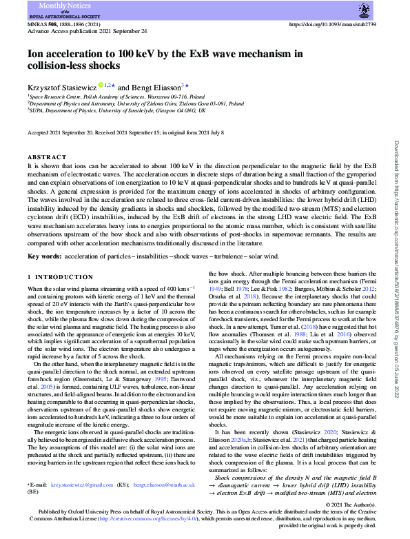 (PDF) Ion acceleration to 100 keV by the ExB wave mechanism in ...