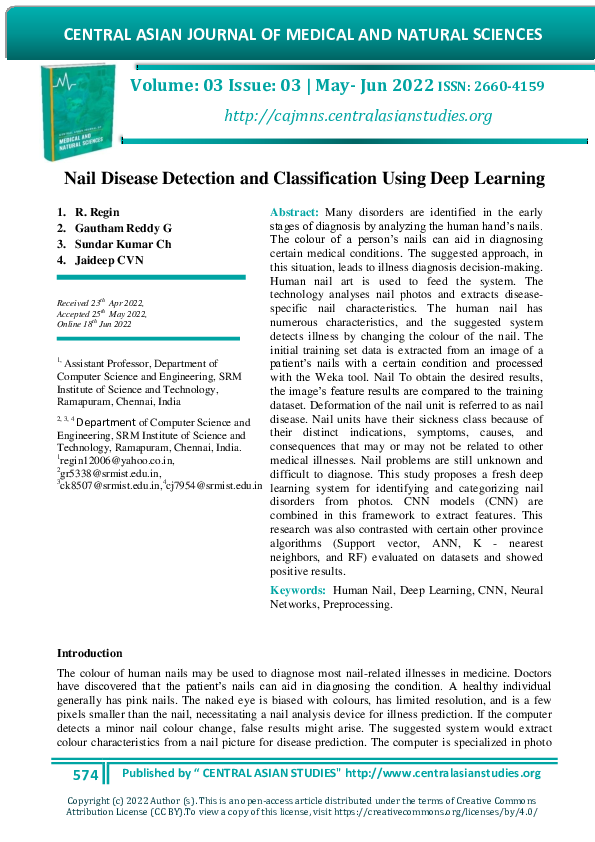(PDF) Nail Disease Detection and Classification Using Deep Learning