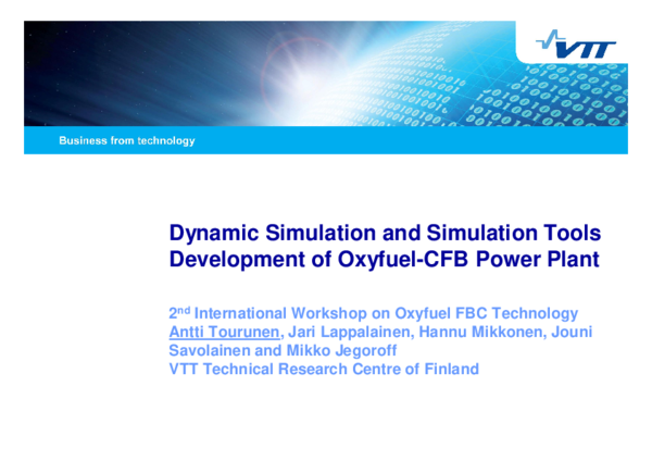 (PDF) Dynamic simulation and simulation tools development of oxyfuel-CFB power plant