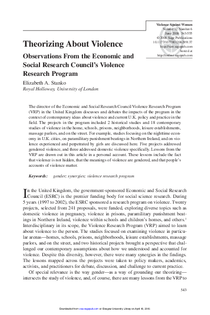 (PDF) Theorizing About Violence: Observations From the Economic and ...