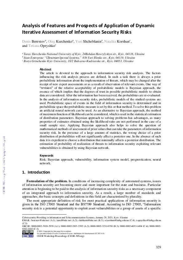 (PDF) Analysis of Features and Prospects of Application of Dynamic Iterative Assessment of ...