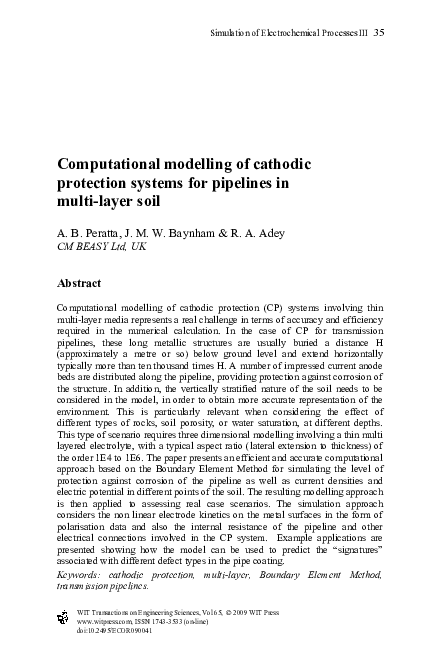 (PDF) Computational modelling of cathodic protection systems for ...