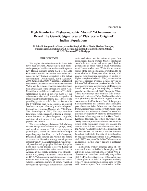 (PDF) High Resolution Phylogeographic Map of Y-Chromosomes Reveal the Genetic Signatures of ...