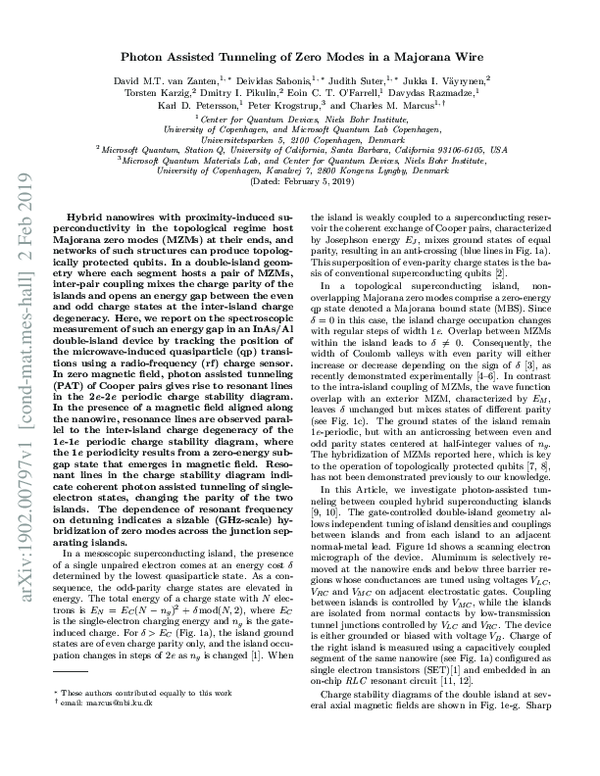(PDF) Photon-assisted tunnelling of zero modes in a Majorana wire
