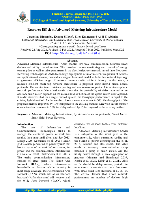 (PDF) Resource Efficient Advanced Metering Infrastructure Model (PDF) Resource Efficient Advanced Metering Infrastructure Model