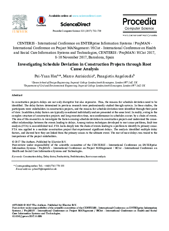 (PDF) Investigating Schedule Deviation in Construction Projects through ...